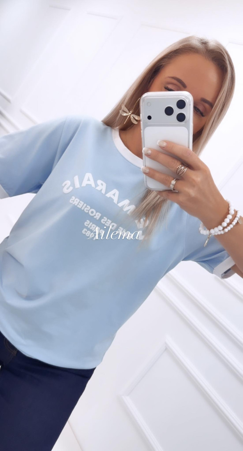 T-Shirt Motion M01191 okrągły dekolt, krótki rękaw napis - Ailema